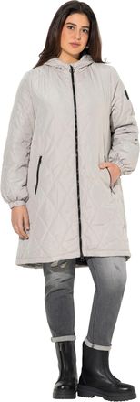 Ulla Popken Damen große Größen Übergrößen Plus Size Leichtstepp-Mantel, wasserabweisend, 2-Wege-Zipper
