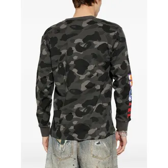 A Bathing Ape Shark-Print Camouflage Sweatshirt - Black