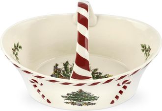 Spode Weihnachtsbaumkorb mit Pfefferminzgriff