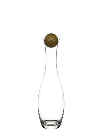 Sagaform Kitchen Karaffe aus Glas mit einem Eichenstopfen in der Farbe Transparent-Braun, Ma&szlig;e: 7,5cm x 7,5cm x 29cm, 5018258