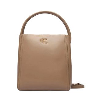 Calvin Klein Femme, Sacs, Brun, Taille: ONE Size Sac &agrave; main avec bandouli&egrave;re et poche int&eacute;rieure