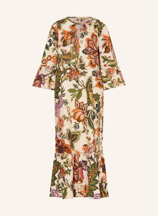 Lilienfels Lilienfels Kleid Mit Leinen Und R&uuml;schen weiss