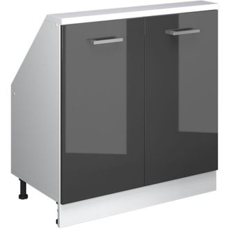 Vicco Dachschr&auml;genschrank Rion, Anthrazit Hochglanz/Wei&szlig;, mit 2 T&uuml;ren, Vicco