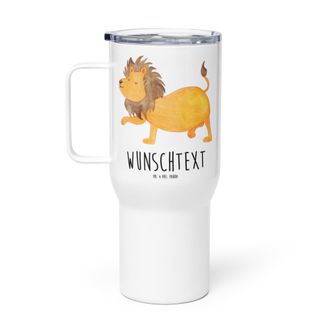Mr. & Mrs. Panda Personalisierter XXL Thermobecher Sternzeichen L&ouml;we - Personalisierte Geschenke, XL, PersonalisierteXL Reisetasse, Geschenk August, Geburtstag, Reiseb