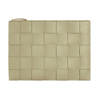 Bottega Veneta Femme, Sacs, Vert, Taille: ONE Size Pochette Verte Tissage Intrecciato