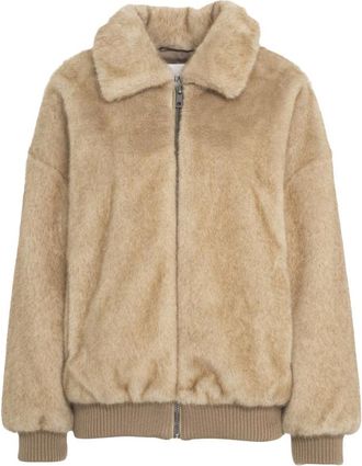 ottod'Ame Femme, Vestes, Beige, Taille: 38 FR Veste en fausse fourrure