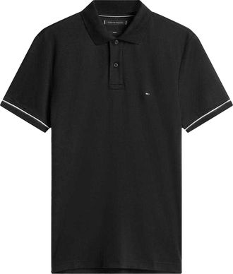 Tommy Hilfiger Liquidtip Poloshirt f&uuml;r Herren, Mit Kragen, kurz&auml;rmlig (Schwarz)