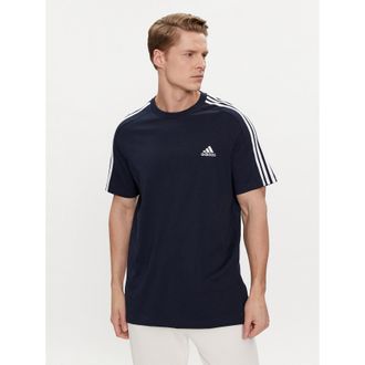 adidas T-Shirt Essentials Single Jersey 3-Stripes T-Shirt IC9335 Blau Regular Fit