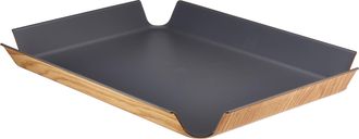 Continenta 2902 - Rutschfestes Tablett - Rechteckig, Grau, 45 x 34 cm