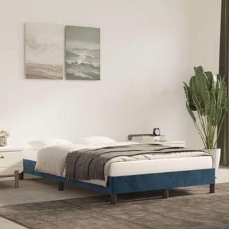vidaXL Cadre de lit sans matelas bleu fonc&eacute; 120x190 cm velours Vidaxl