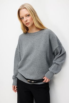Mixray &Uuml;bergro&szlig;er gerippter Strickpullover