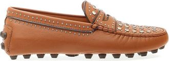 Tod's Leather Moccasin With Studs - Gr. 36,5 (EU) - in Braun