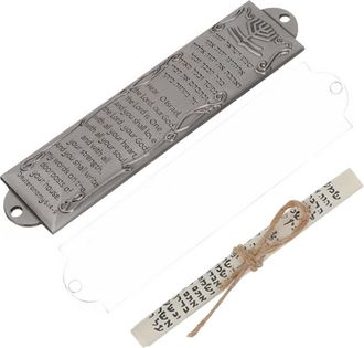 Valiclud Schriftrolle Für Tür Aus Metall Handwerk Retro Dekoration Tafel Für Haus (132mm, Antiksilber)