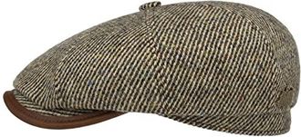 Stetson Casquette Hatteras Lifton Homme - Made in Germany Gavroche Laine avec Visiere, Doublure Automne-Hiver Hiver - 57 cm Beige-Marron