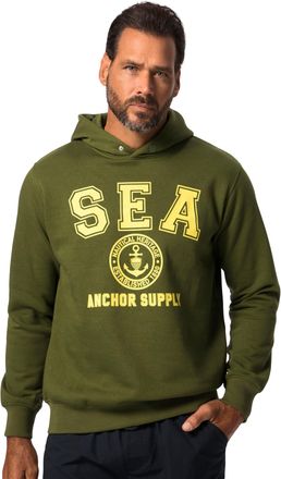 JP1880 Herren gro&szlig;e Gr&ouml;&szlig;en &Uuml;bergr&ouml;&szlig;en Menswear L-8XL Hoodie, Kapuzensweater, Print vorne, bis 8 XL seegr&uuml;n 6XL 825377441-6XL