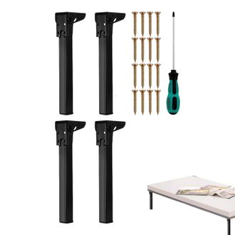 Generic 4-teilig Klapptisch Beine - 90&deg; Tischbeine | Laptoptische Bein | M&ouml;belf&uuml;&szlig;e Mit Bodenschoner F&uuml;r Schrankbank Kommode Bettschrank