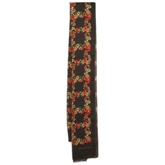 Dolce & Gabbana Foulard en soie &agrave; imprim&eacute; coquelicots Pre-owned - Femme - Pre-owned - Multicolore - Taille: ONE Size