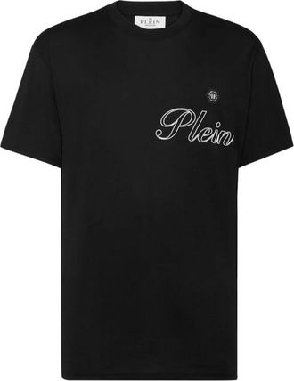 Philipp Plein Homme, Tops, Noir, Taille: XL Jersey T-shirt Round Neck SS