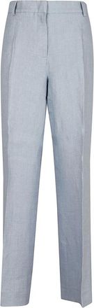 Max Mara Femme, Pantalons, Bleu, Taille: 36 FR Malizia Linen Pantalons