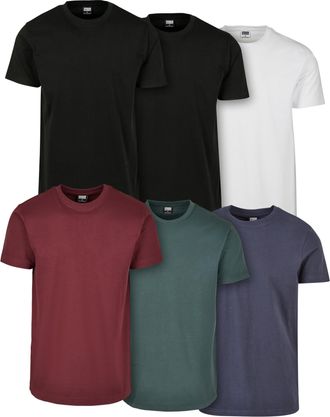 Urban Classics Herren T-Shirt Basic Tee 6-Pack, Basic T-Shirt f&uuml;r M&auml;nner, 100% Baumwolle, Rundhals, Regular Fit