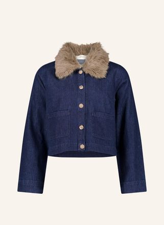 Cartoon Cartoon Jeansjacke Mit Abnehmbarem Kunstfell blau