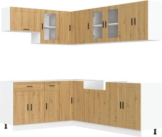 vidaXL Vidaxl - 11-tlg. K&uuml;chenschrank-Set Porto Artisan-Eiche Holzwerkstoff