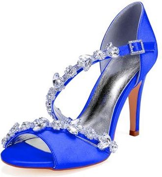 Generic Chaussure Mariage Femme Sandales Tendance pour Ouvert Stylet Talons Mari&eacute;e pour Robes Et Chaussures De F&ecirc;te 10.5Cm,Bleu,42 EU