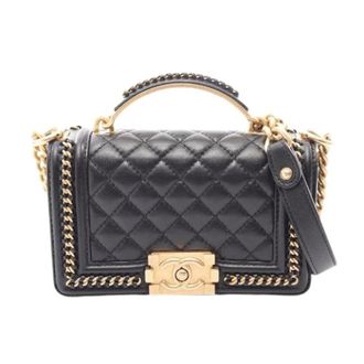 Chanel Sac bandouli&egrave;re Boy 2way en cuir Pre-owned - Femme - Pre-owned - Noir - Taille: ONE Size