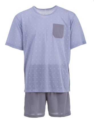 Lucky Brand Herren Pyjama Set 2 TLG. Shorty Sonne Kurzarm Kurze Hose 3XL-5XL, Farbe:grau, Gr&ouml;&szlig;e:3XL