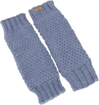 Guru Shop Wollstulpen mit Perlmuster, Strickstulpen aus Nepal, Beinstulpen - Taubenblau, Herren/Damen, Synthetisch