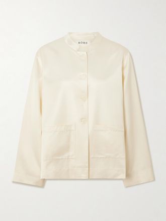 R&oacute;he Jacke Aus Satin - Creme