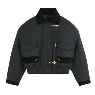 Fay Kurze Bomberjacke mit 3 Haken - - Jackets - Damen - Grau - S