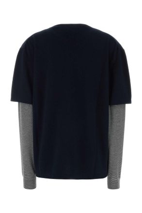 Miu Miu Womens Cashmere Wool Blend Sweater Navy Virgin