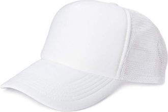 styleBREAKER Casquette en Maille 5 Panneaux Unisexe, Casquette de Camionneur, Casquette de Baseball, Fermeture réglable par clic et Snap 04023007, Couleur:Blanc
