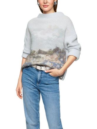 Marc Cain Strickpullover Romantic Tresaures Premium Damenmode weite Passform, Rundhals Stehkragen Glitzergarn Alpaka High Premium