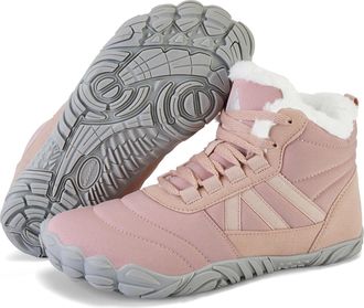 Mishansha Damen Herren Barfußschuhe Winter Warm Gefüttert Winterschuhe Outdoor rutschfest Barfuss Winterstiefel Bequem Leicht Winterboots mit Zero-Drop Solhe un