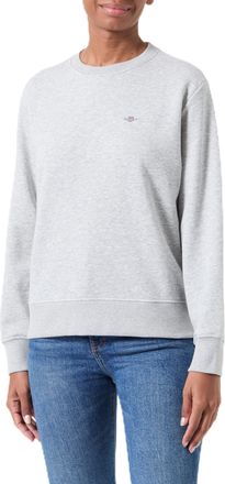 GANT Gant Damen Shield C-Neck Sweatshirt, Light Grey Melange, L EU