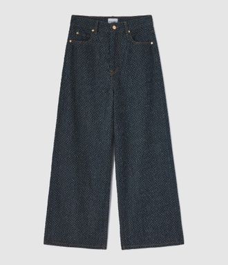 Ganni Jean Tweed Denim Baggy Rinse