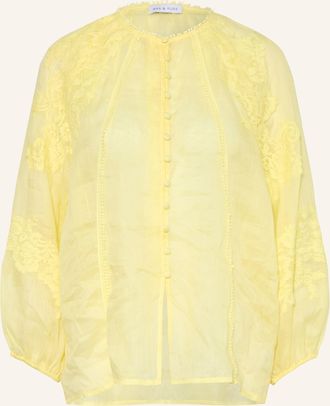 Mrs & Hugs Mrs & Hugs Bluse Mit Spitze gelb
