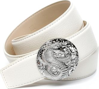 Anthoni Crown Damen Ledergürtel Gürtel, weiß, 100