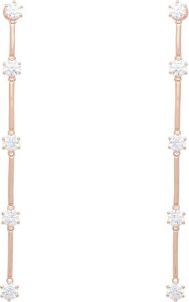 Swarovski Constella drop earrings, Round cut, White, Rose gold-tone plated