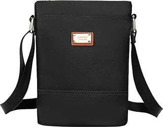 Generic Sac à bandoulière en nylon léger et simple pour femme, couleur unie, sac à bandoulière pour téléphone portable, sac à langer, Noir, Taille unique