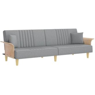vidaXL Schlafsofa mit Armlehnen Hellgrau Stoff Vidaxl
