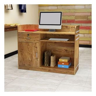 Generic Moderner kleiner Rezeptionstisch mit abschlie&szlig;barer Schublade, B&uuml;rotisch aus Holz f&uuml;r Zuhause, Lobby, Salon, 80 cm breit x 41,9 cm tief x 91,4 cm hoch