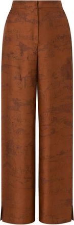 Max Mara Femme, Pantalons, Brun, Taille: 40 FR Silk Twill Pantalons