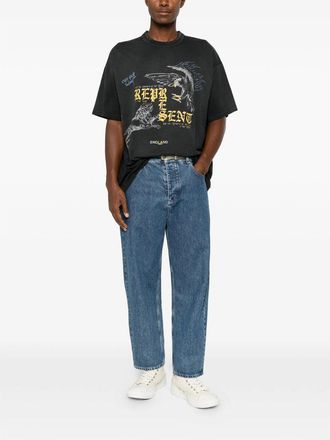 Represent Graphic Print Oversized T-Shirt - Black