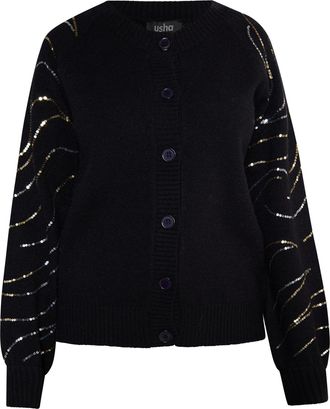 Usha Strickcardigan Damen schwarz