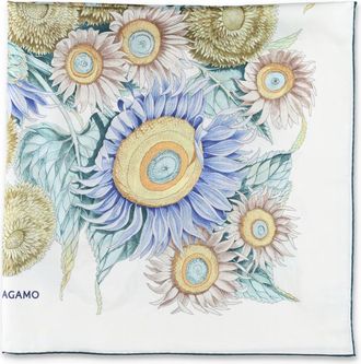 Ferragamo Femme, Accessoires, Multicolore, Taille: ONE Size Foulard en Soie Imprim&eacute; Tournesol