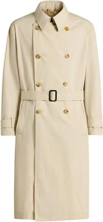 Kiton Homme, Manteaux, Beige, Taille: M Trench-coat crois&eacute; en coton technique