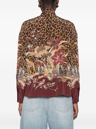 Etro Leopard-Print Silk Shirt - Brown